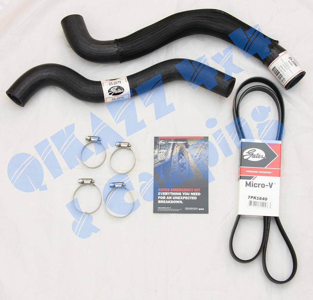 Gates Emergency Radiator Hose & Fan Belt Kit for Nissan Patrol GU ZD30