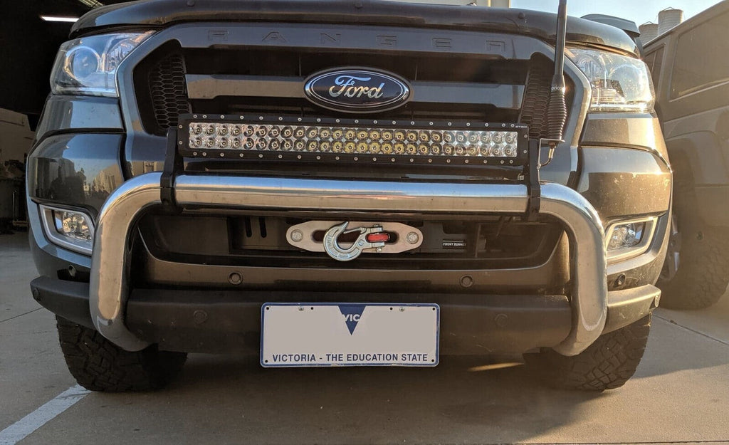 Ford Ranger PX PX2 Hidden Winch Cradle in bumper mount - Carbon Offroad ...